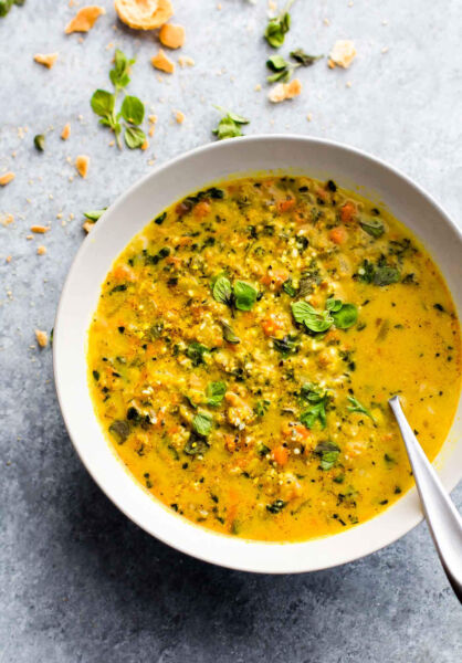 Curried Cauliflower Rice Kale Soup - The Epigenetics Healing Center